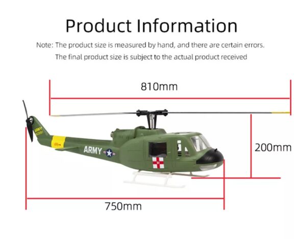 FlyWing UH-1 V4 Huey RC Hubschrauber 470 mit 6CH 3D GPS BLDC und H1 ...