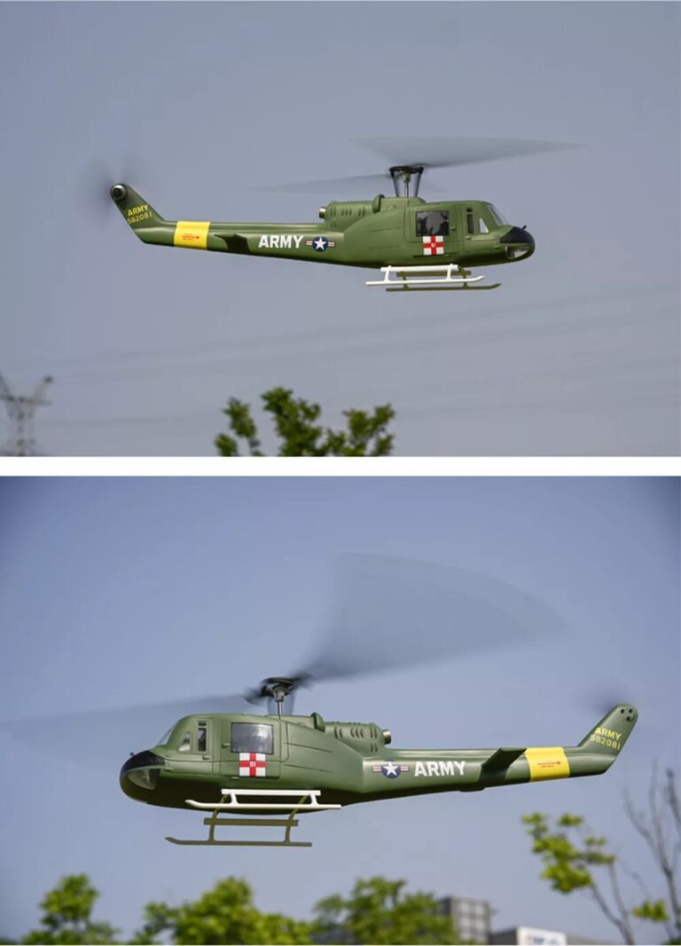 FlyWing UH-1 V4 Huey RC Hubschrauber 470 mit 6CH 3D GPS BLDC und H1 ...