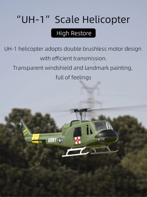 FlyWing UH-1 V4 Huey RC Hubschrauber 470 mit 6CH 3D GPS BLDC und H1 ...